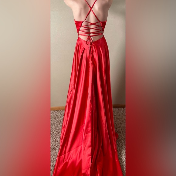 Dresses | Red Open Back Prom Dress Size | Poshmark